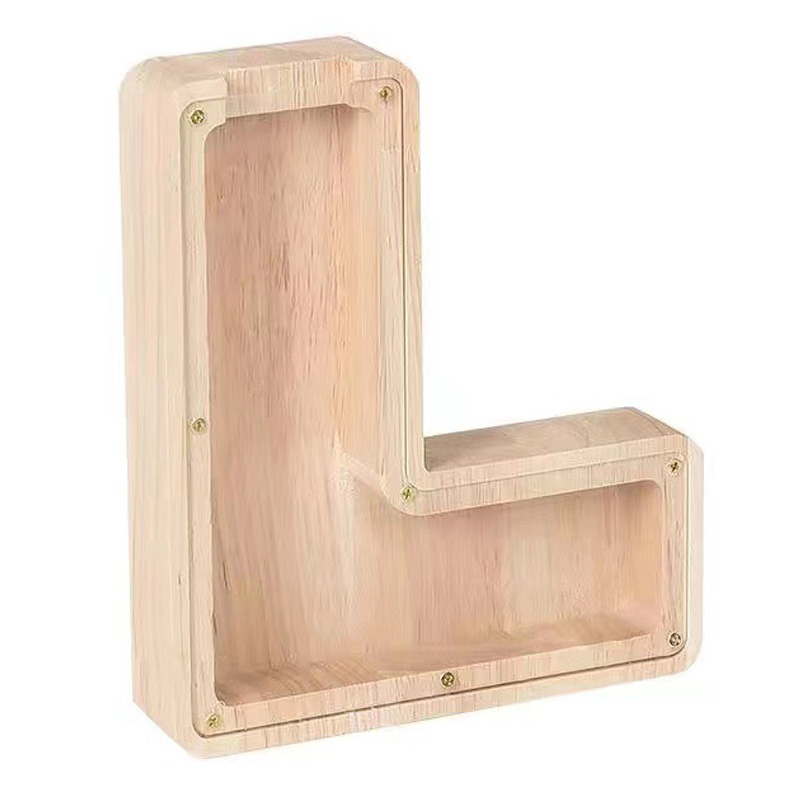 Wooden Letter Piggy Bank Storage Coin Box DIY Name Alkansya Coin Bank ...
