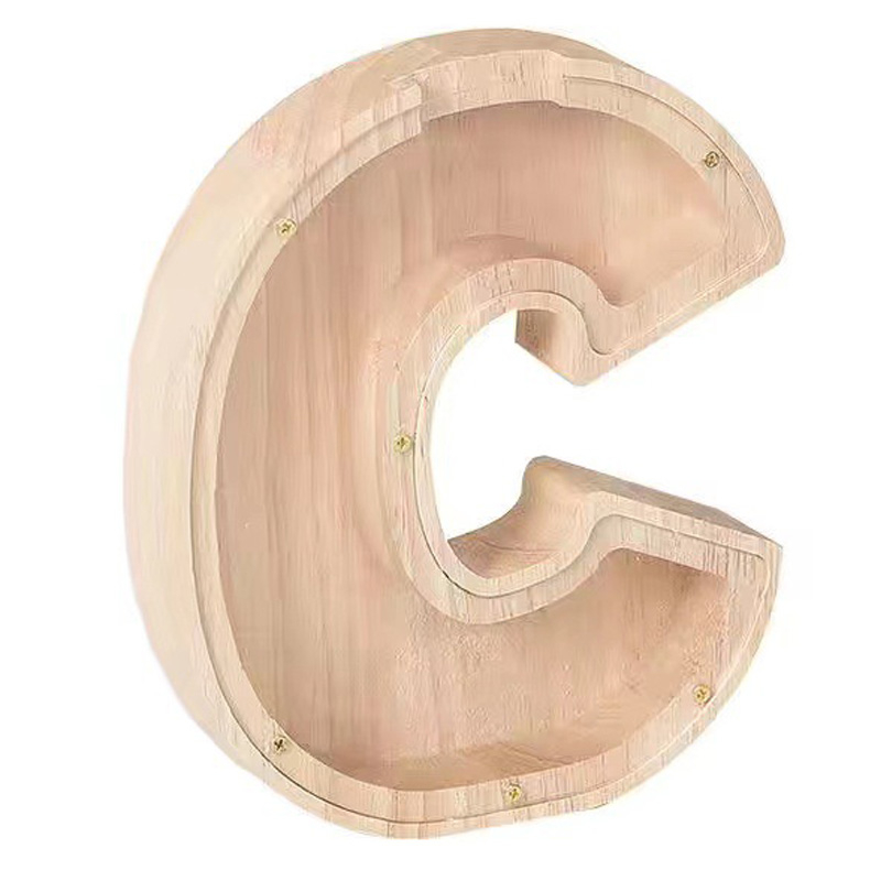 Wooden Letter Piggy Bank Storage Coin Box DIY Name Alkansya Coin Bank ...