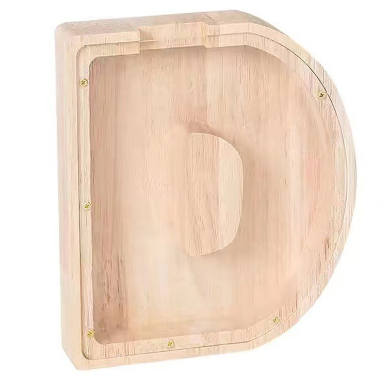 Wooden Letter Piggy Bank Storage Coin Box DIY Name Alkansya Coin Bank ...