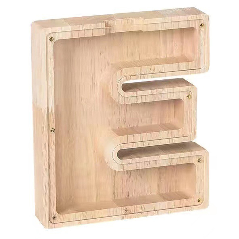 Wooden Letter Piggy Bank Storage Coin Box DIY Name Alkansya Coin Bank ...