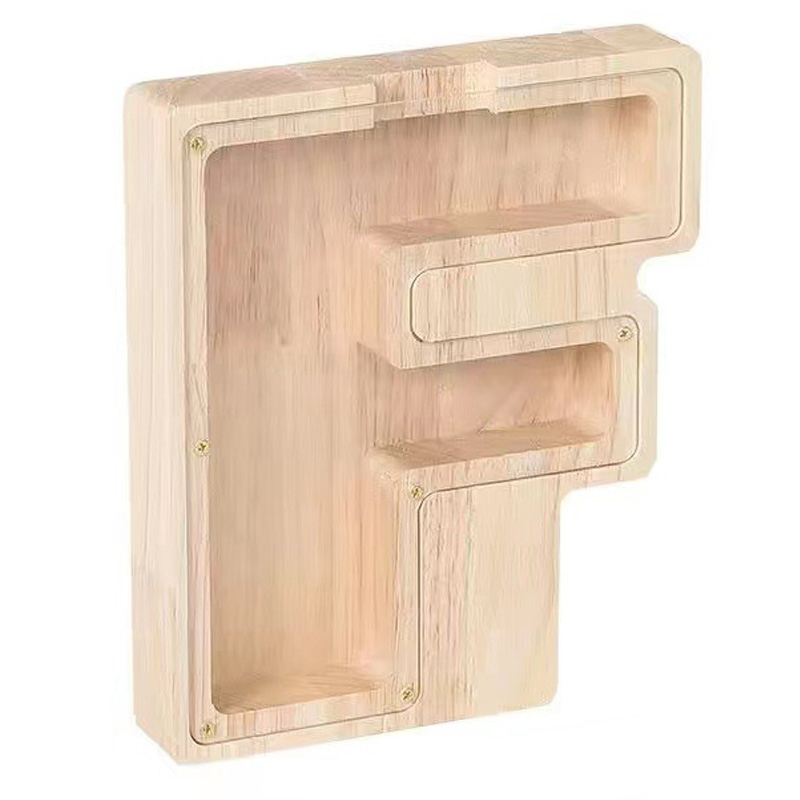 Wooden Letter Piggy Bank Storage Coin Box DIY Name Alkansya Coin Bank ...