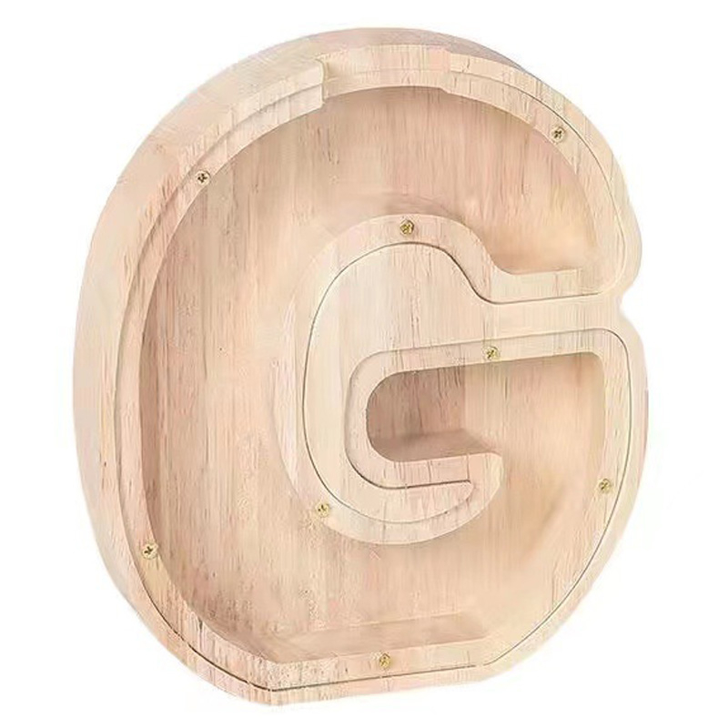 Wooden Letter Piggy Bank Storage Coin Box DIY Name Alkansya Coin Bank ...