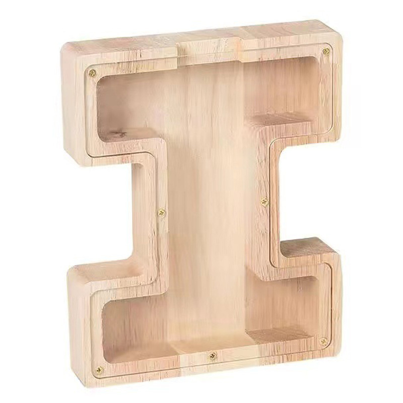 Wooden Letter Piggy Bank Storage Coin Box DIY Name Alkansya Coin Bank ...