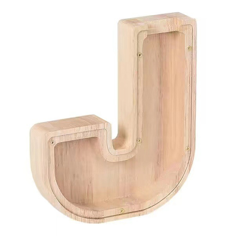 Wooden Letter Piggy Bank Storage Coin Box DIY Name Alkansya Coin Bank ...