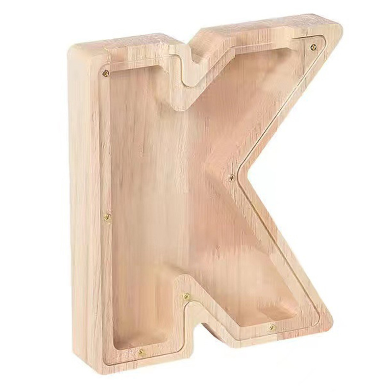 Wooden Letter Piggy Bank Storage Coin Box DIY Name Alkansya Coin Bank ...