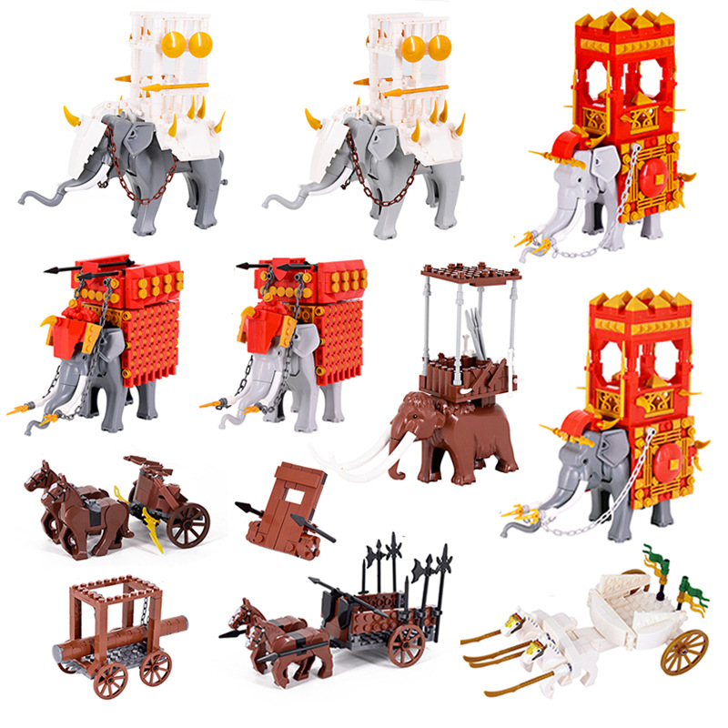 MOC Medieval series chariot battle elephant seat Building Blocks Kits ...
