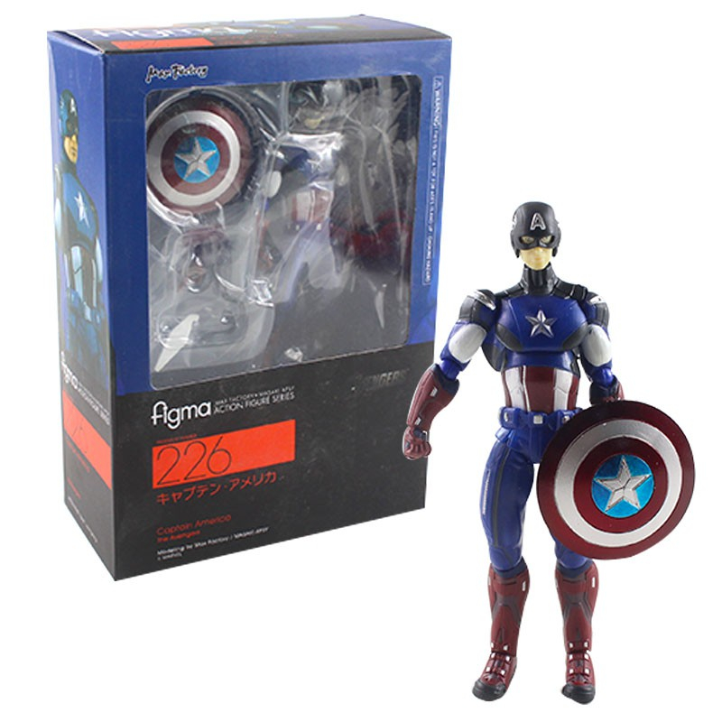 15cm The Avengers Captain America Figma 266 Steve Rogers Shield PVC ...