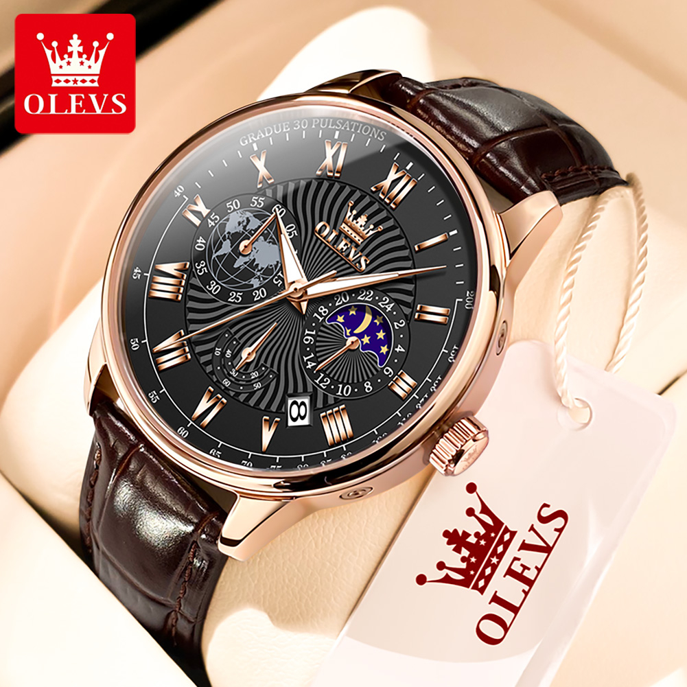 OLEVS Watch For Men Waterproof Original Relo Multifunction Luminous ...