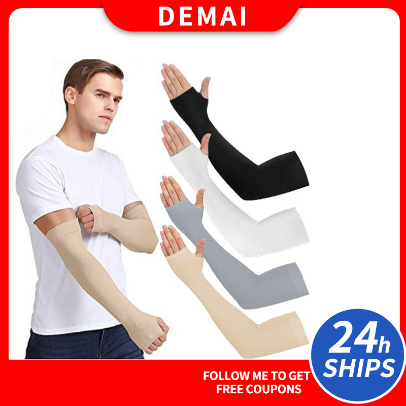 Men/Women Breathable Arm Sleeves Nylon Ice Silk Cover UV Protection ...