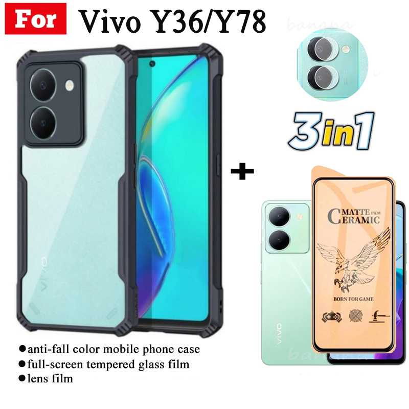 3In1 Vivo Y36 Shockproof Phone Case for Vivo Y78 Y35 Y22 Y22S Y02 Y16 Y02S Transparent Casing ...