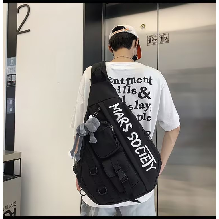 Diagonal men's bag ins fashion trendy brand large capacity chest bag ...