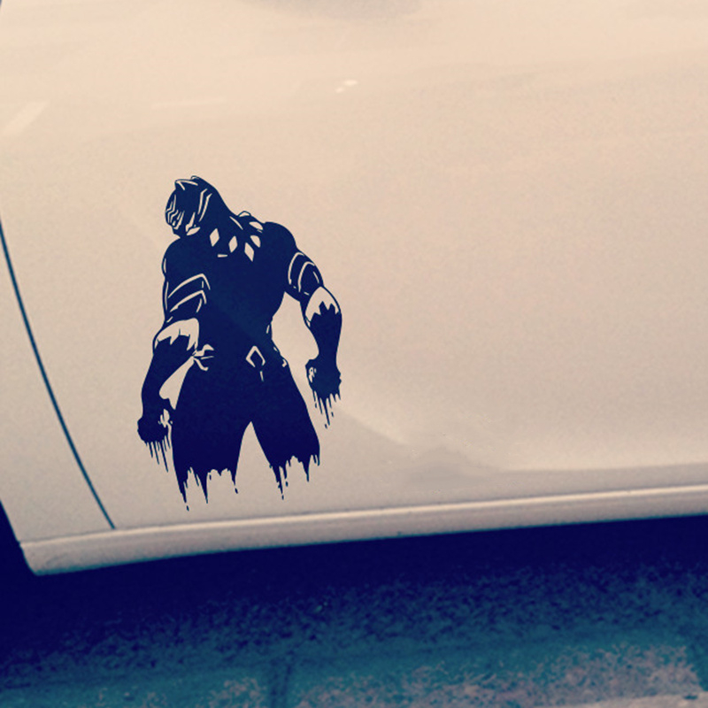 Car Stickers Marvel Avengers Black Panther Reflective Decoration For ...