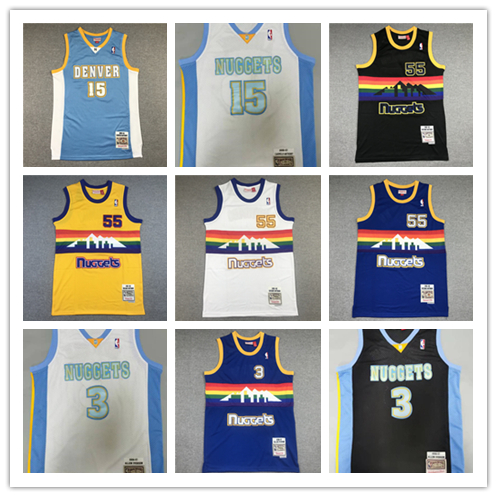 Embroidered Basketball jersey Denver Nuggets Retro version Jersey Vest ...
