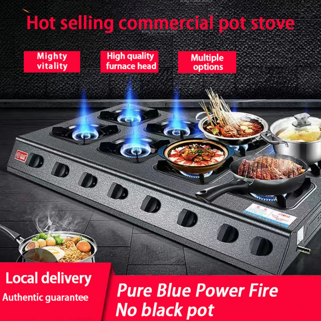 Gas Stove 3/4/6/8 Burner Gas Stove Stainless Steel and Black Energy ...