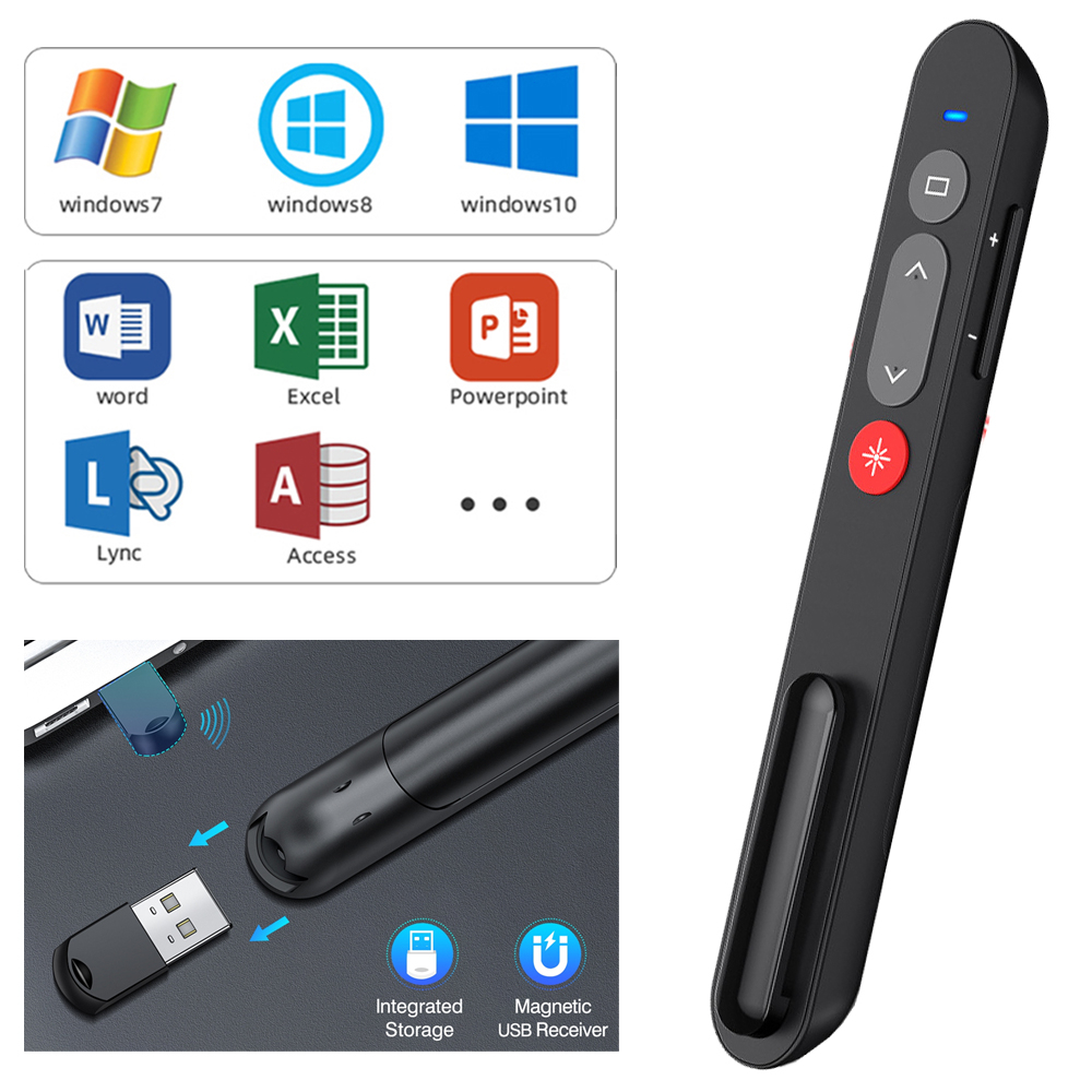 PowerPoint Red Pointer Presentation with Laser PPT Presenter Remote ...