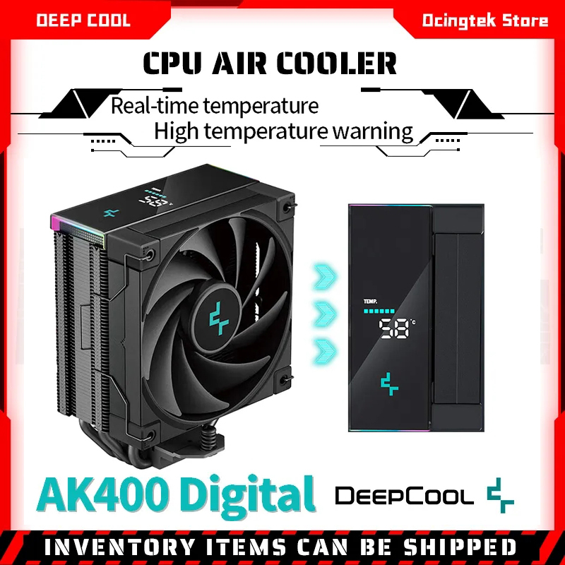 DeepCool AK400 Digital Display CPU Cooler Plated 4 Heat Pipe 12cm ...