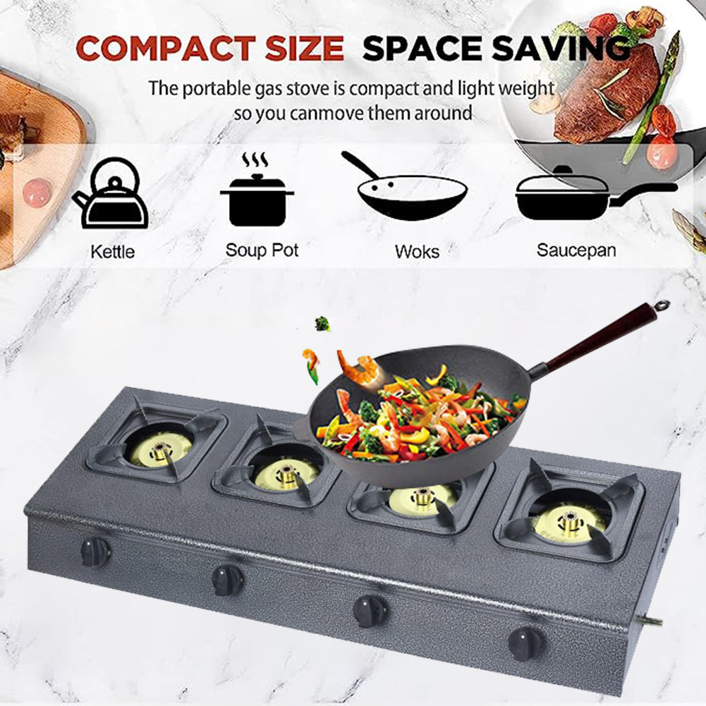 Burner Gas Stove 3/4/6/8 Burner Stove Conservation Stainless Burner ...