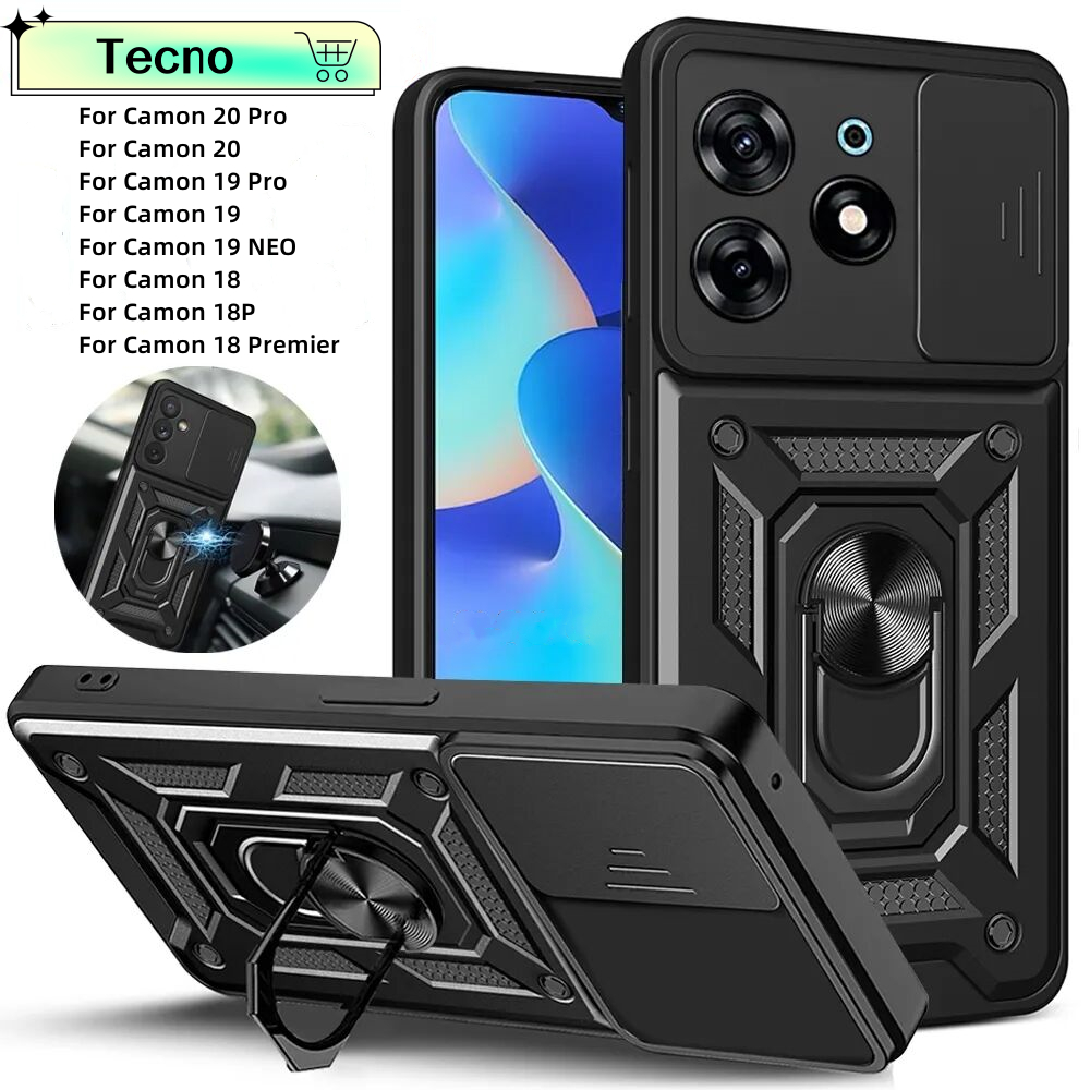 Slide Camera Lens Shockproof Case Tecno Camon 40 30S 30 20 Pro 19 NEO ...