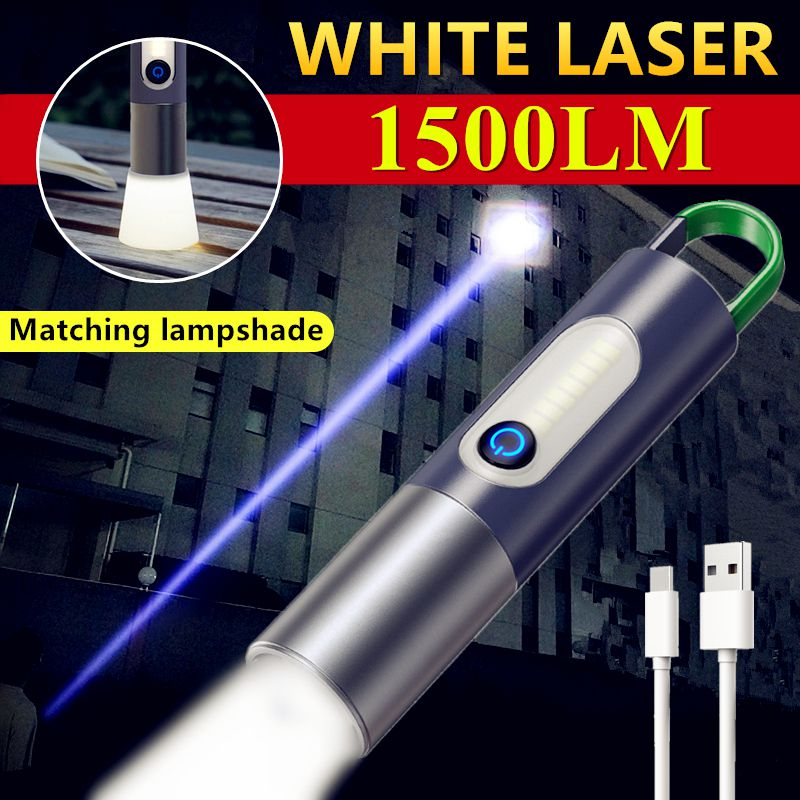 1500LM Long Distance 600M White Light Flashlight USB-C Rechargeable ...