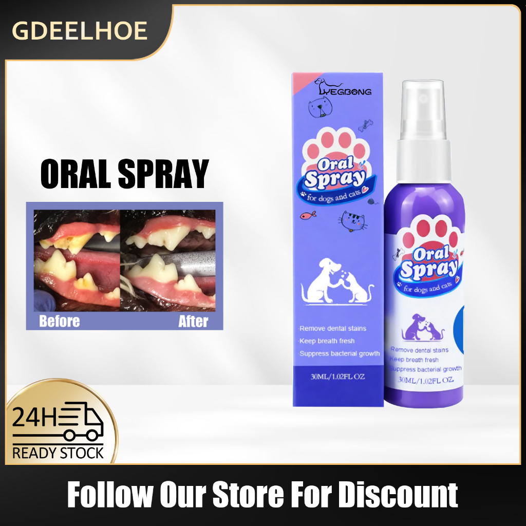 Pet Oral Spray mouth spray fresh breath spray Bad Breath Teeth Cleaning Teeth Cleaning Spray for ...