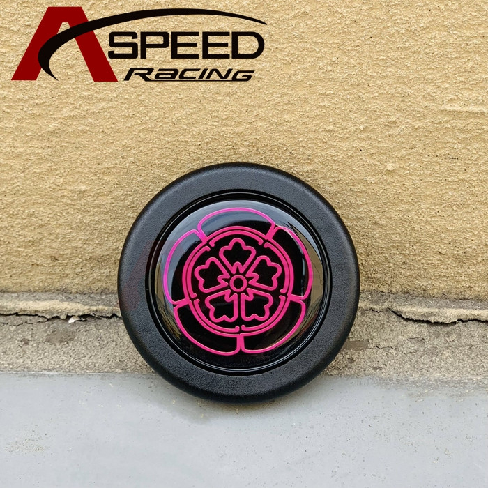 JDM Racing Style Modified Flower Sticker Car Steering Wheel Horn Button ...