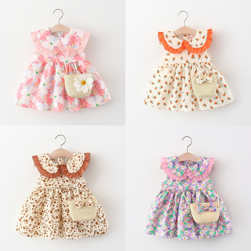 Baby Dress Smmmer Flower Printed Baby Girl Dress Kids Clothes One ...