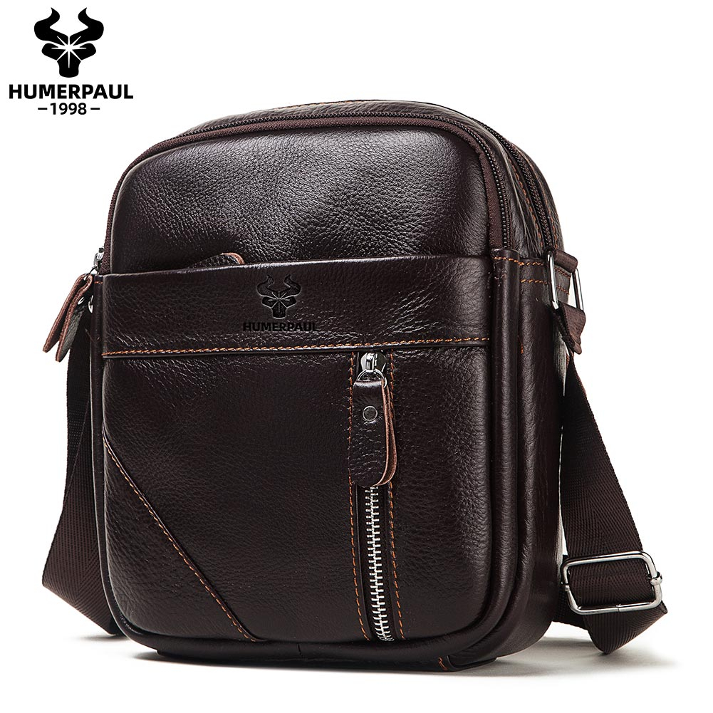 HUMERPAUL Famous Brand Genuine Leather Messenger Bag MH571 | Shopee ...