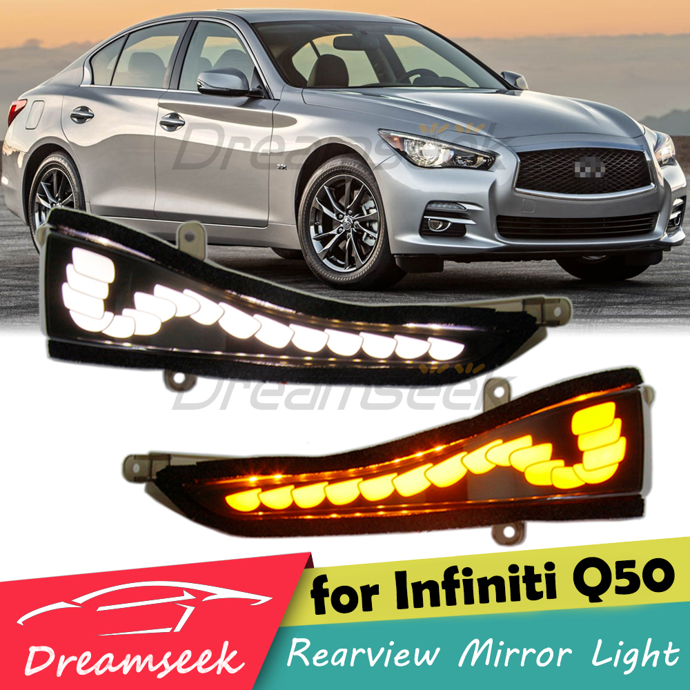 LED Side Mirror Marker Turn Lights For Infiniti Q70 Q60 Q50 Q30 QX50 ...