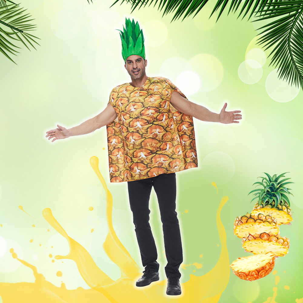 COD Men Funny Pineapple Costume Adult Halloween Fruit & Veggie Mascot ...