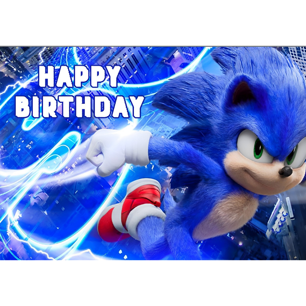 7x5ft Super Sonic Photography Backdrop for Happy Birthday Theme Party ...