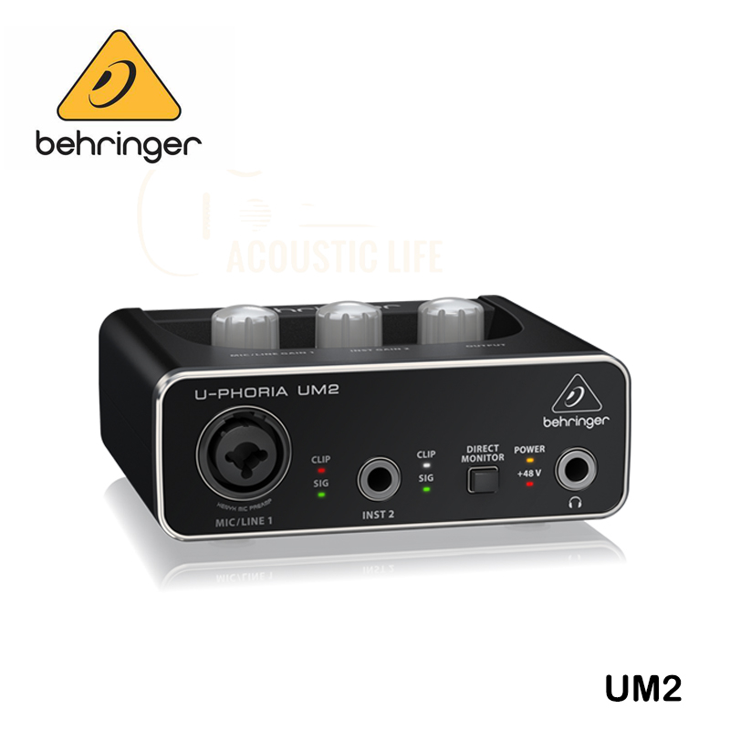 Behringer UM2 U-PHORIA Audiophile 2x2 USB Audio Interface with XENYX ...