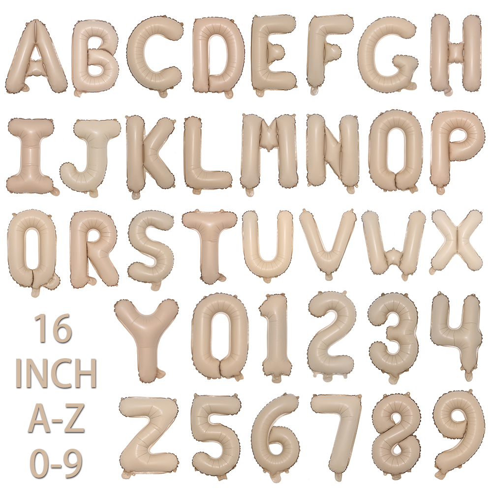 16 inch Caramel Foil Letter Alphabet number Balloon Happy Birthday ...