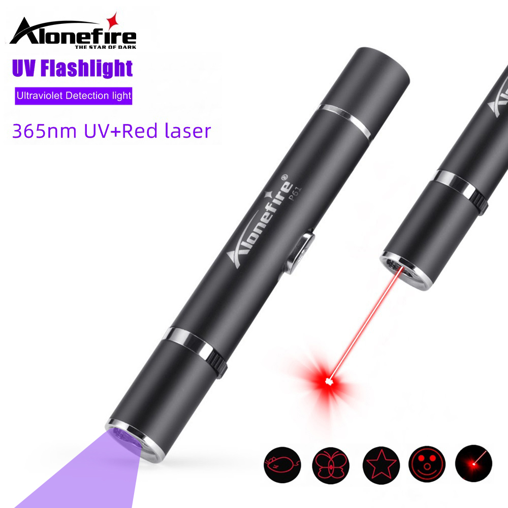Alonefire P61 Mini UV Flashlight 365NM Purple Light Identification Jade Special Fluorescent ...