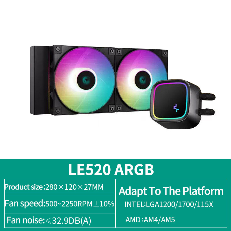 Deepcool LE520 LE720 ARGB 240mm 360mm CPU AIO Cooler Desktop Computer ...