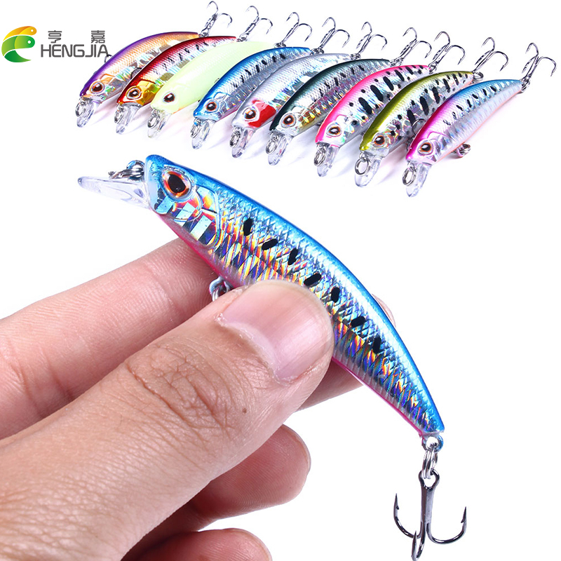 HENGJIA 1 Pc Casting Minnow Fishing Lure 68mm 6.5g 3d Eyes Artificial Hard Bait Sinking Laser ...