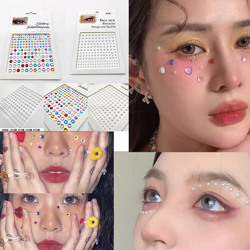 Face Rhinestone Diamond Sticker Eyebrow Eye Pad Forehead Face ...