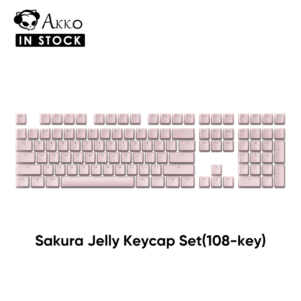 Akko OEM Sakura Jelly Keycap Set with 108-key, ABS+PC Keyset for 61 68 ...