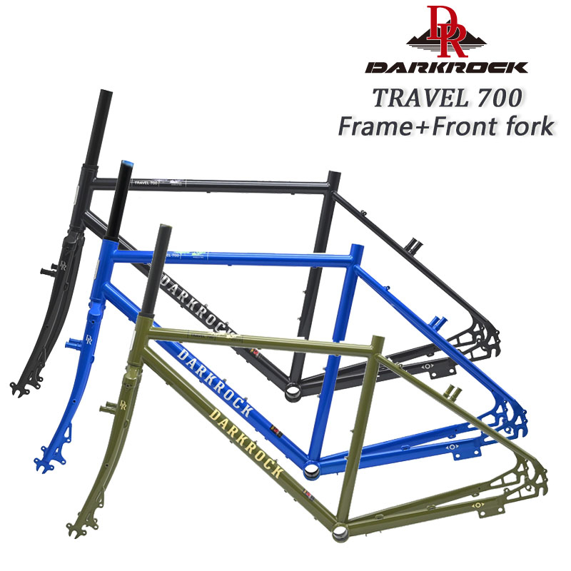 NEW!! 700C DARKROCK(DR) Super Travel 700C Touring Frame set CR-M0 steel ...