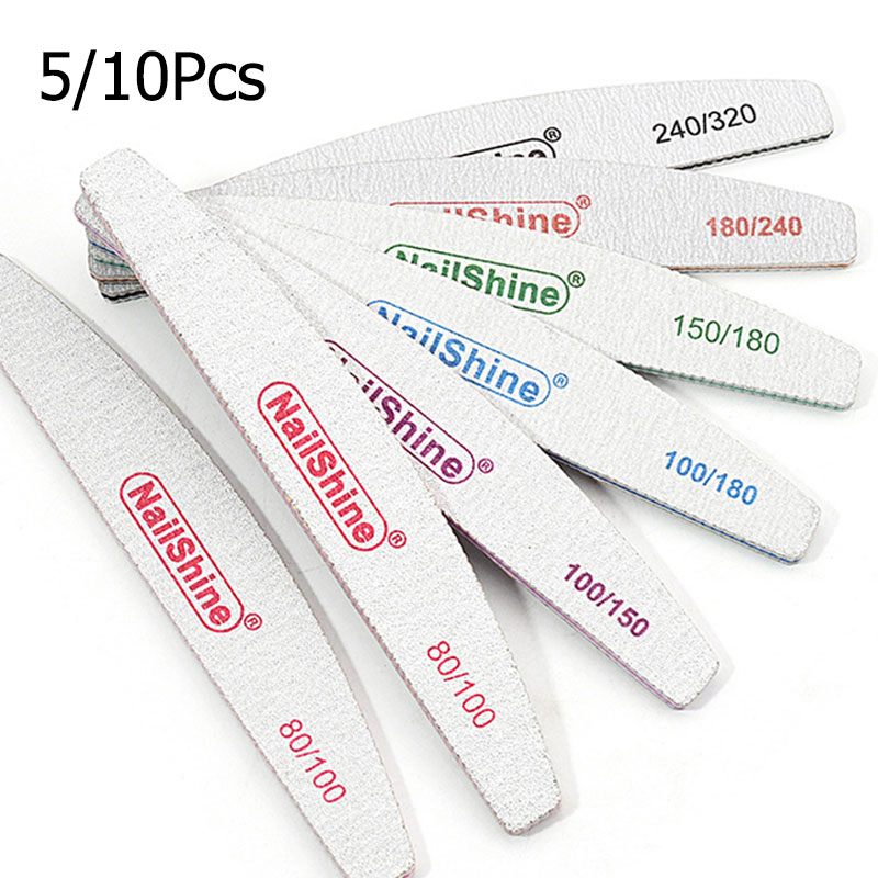 5/10pcs Professional Manicure Set 80/100/150/180/240 Grit Gel Polishing ...