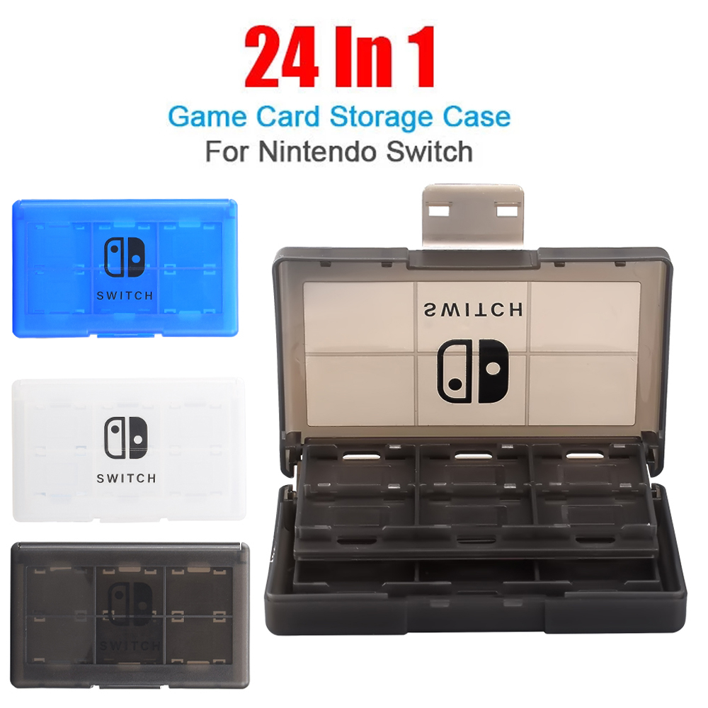 24 in 1 Mini Switch Game Card Storage Box Transparent ABS Waterproof SD ...