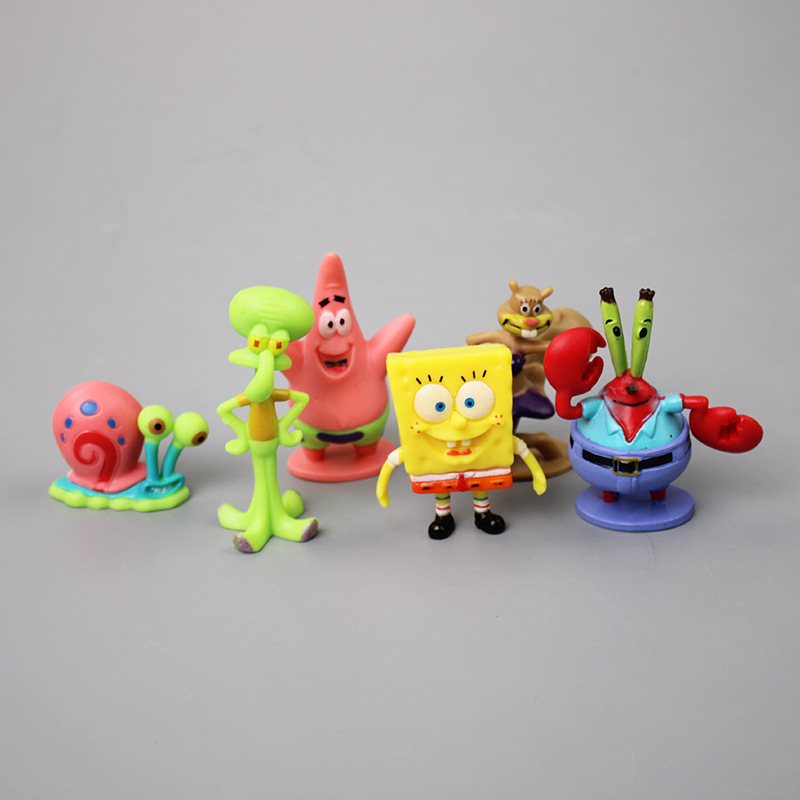 6Pcs/Set 5.5cm Anime SpongeBob SquarePants Patrick Star Squog Armor Abs ...
