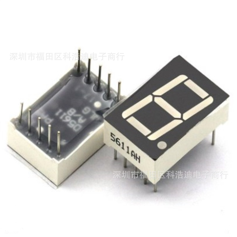 10pcs Common Anode 10-Pin 1 Bit 7 Segment 0 56 Red LED Display Digital ...
