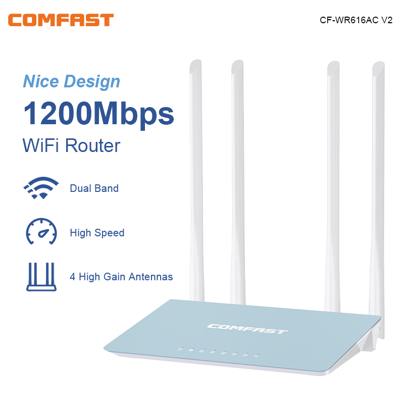 COMFAST 1200Mbps Wireless Router Dual Band AC11 2.4GHz 5.8GHz 4 High ...
