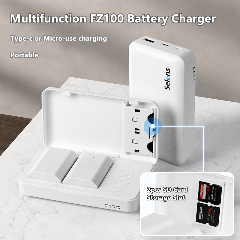 Selens Sony NP-FZ100 Dual Charger Camera Battery Charging Box for Sony ...