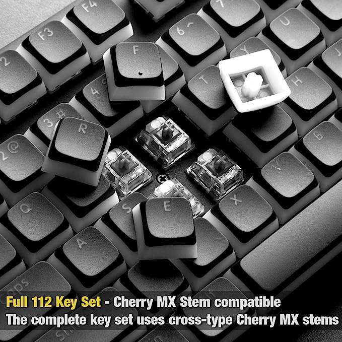 XDA Profile Pudding Keycaps Set, PBT Double Shot Translucent for ISO ...