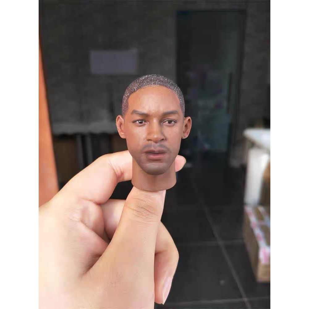 Ready Stock 1/6 Soldier Parts A35 Black Head Carving Will Smith Can Be ...