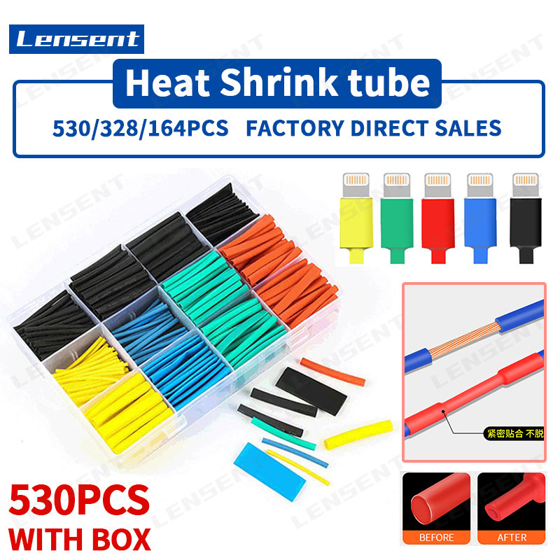 Lensent 530 328 164PCS Heat Shrink Tubing 2:1 Insulation Shrinkable Tubes with Box Electronic ...