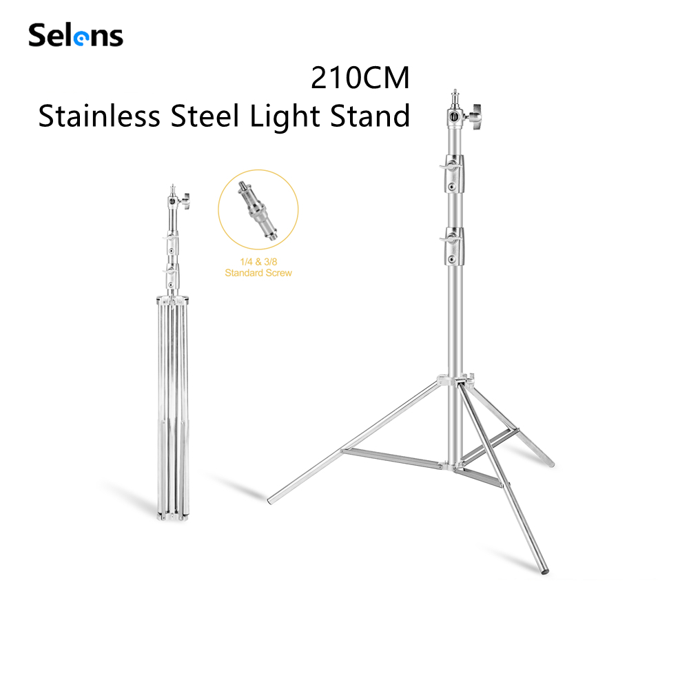 Selens 210CM Light Stand Tripod Stainless Steel Heavy Duty Stand for ...