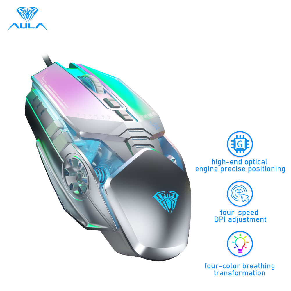 AULA S33 Professional Gaming Mouse Usb Mice Rgb Colorful Backlight 4 ...