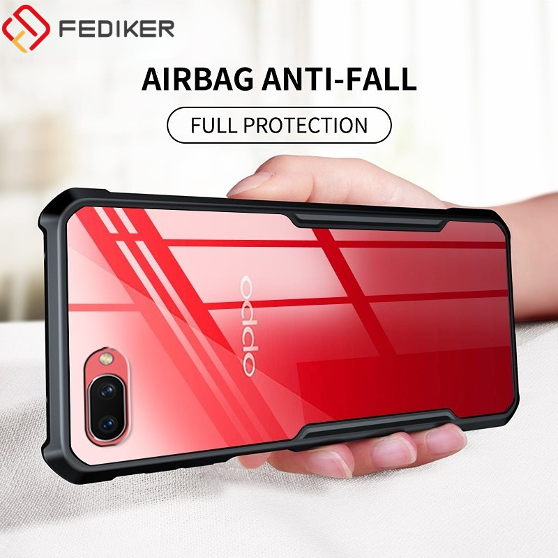 FEDIKER For OPPO A3S/A5/A12E Case【 Beetle Series】Transparent Blade Back ...